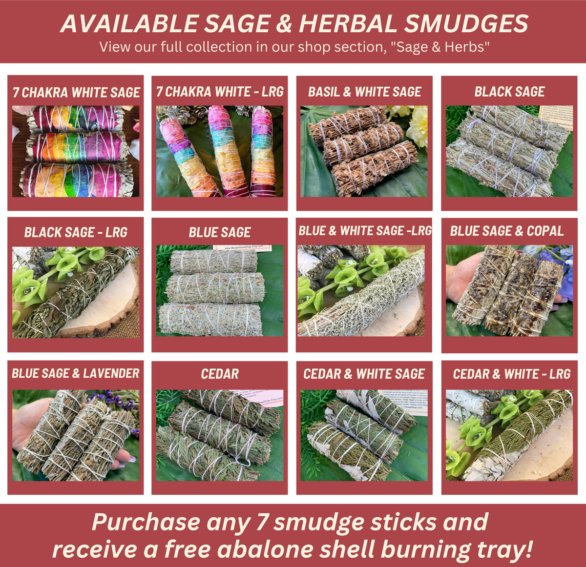 Copal & White Sage Smudge Bundle – Mayan Rose