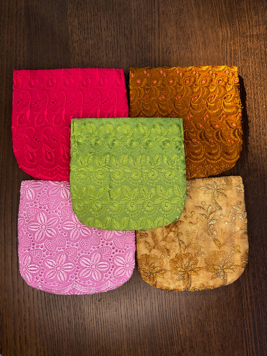 Embroidered Floral Pouch with Optional Strap – Mayan Rose