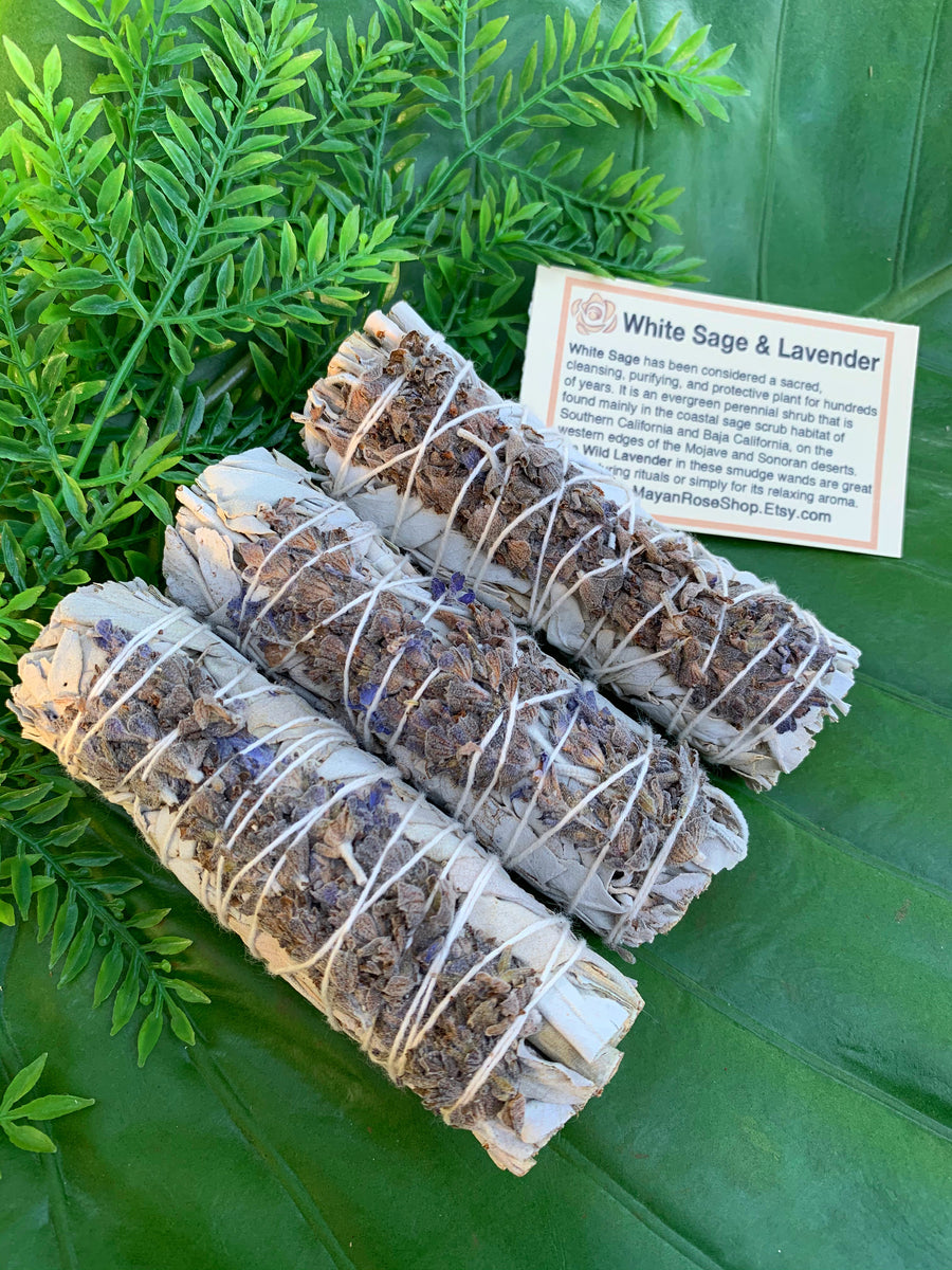 Lavender & White Sage Smudge Bundle – Mayan Rose